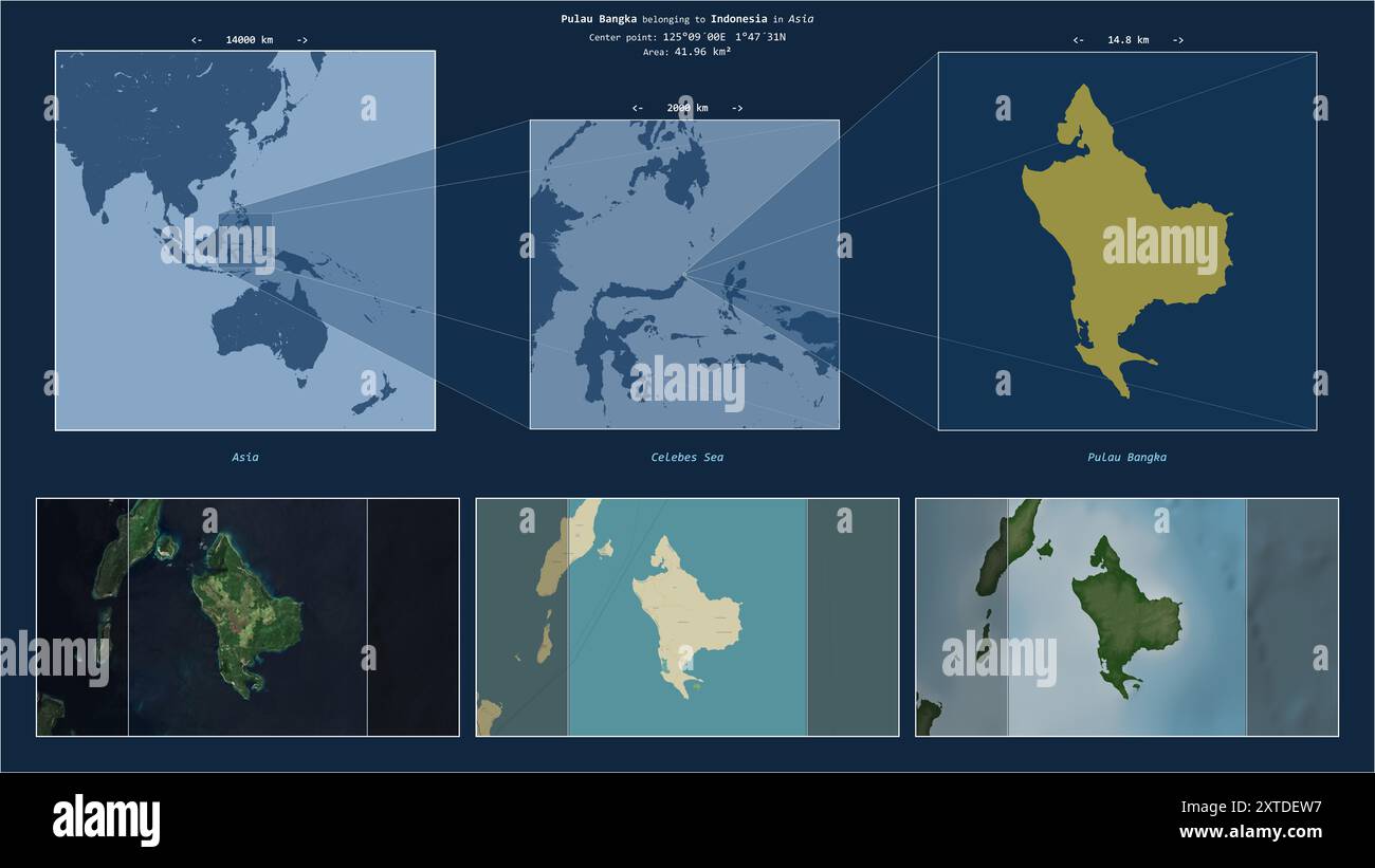 Pulau Bangka in the Celebes Sea - belonging to Indonesia. Described ...