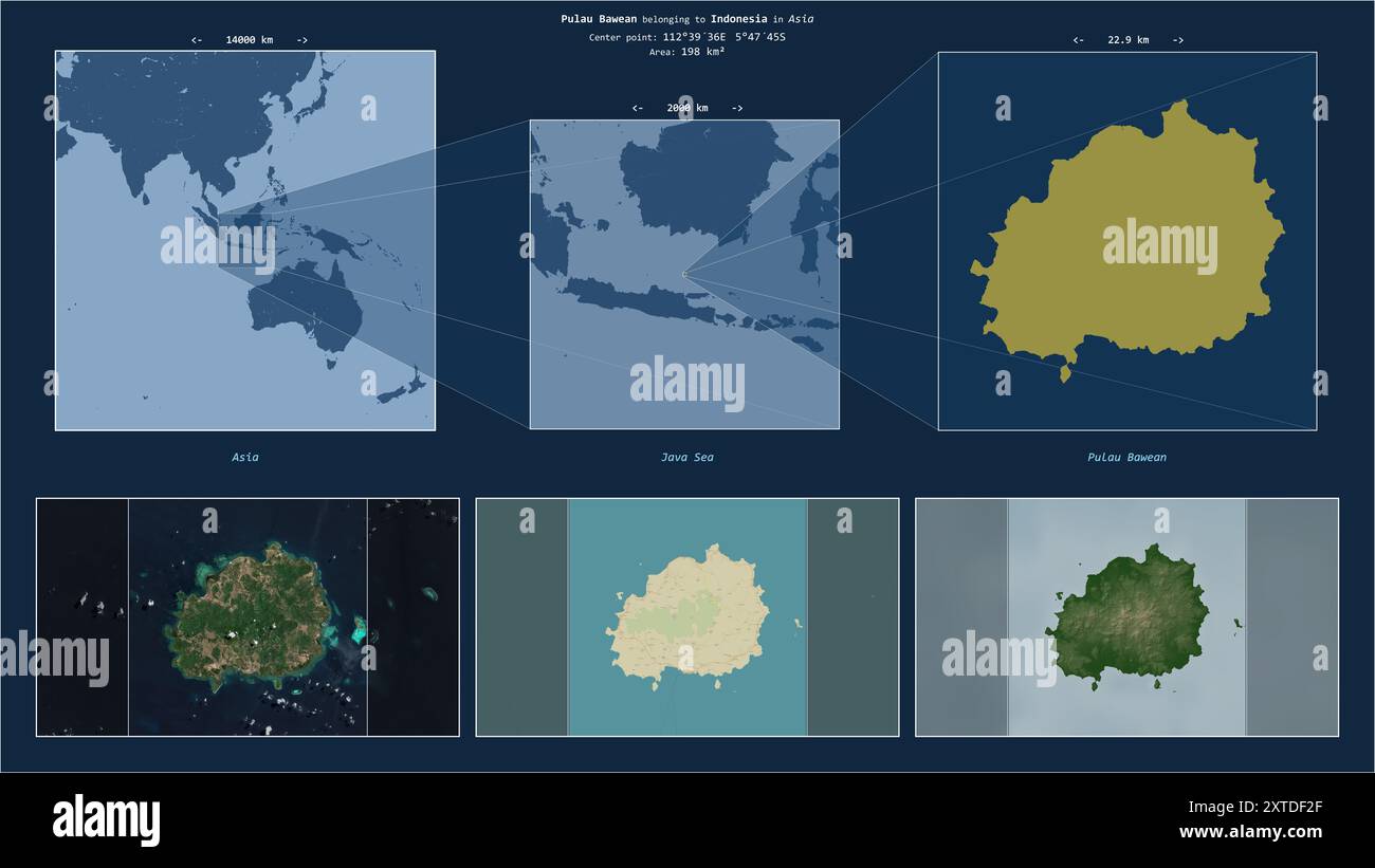 Pulau Bawean in the Java Sea - belonging to Indonesia. Described ...