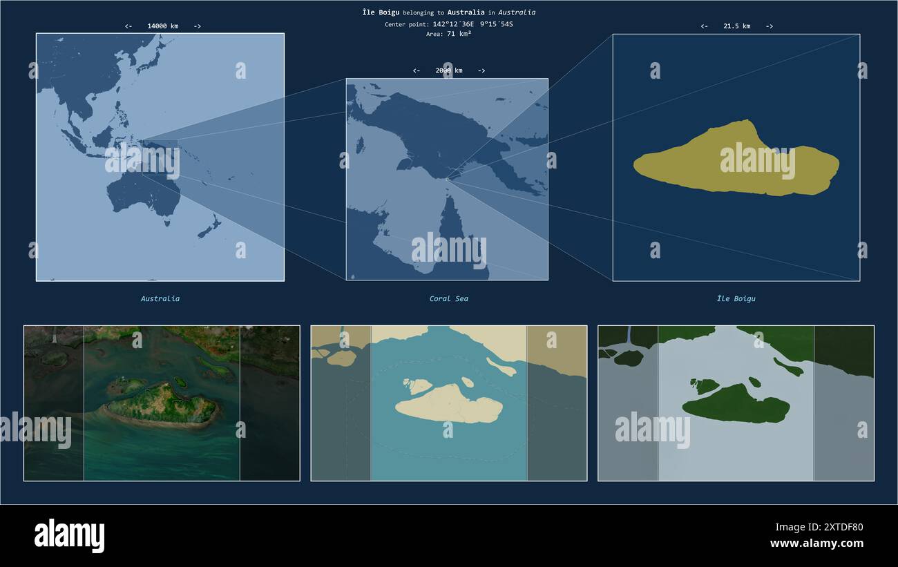 Ile Boigu in the Coral Sea - belonging to Australia. Described location ...