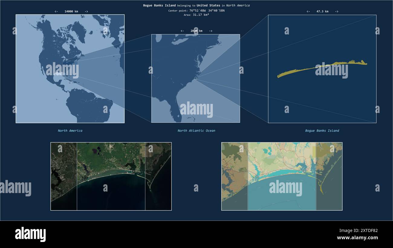 Bogue Banks Island in the North Atlantic Ocean - belonging to United ...