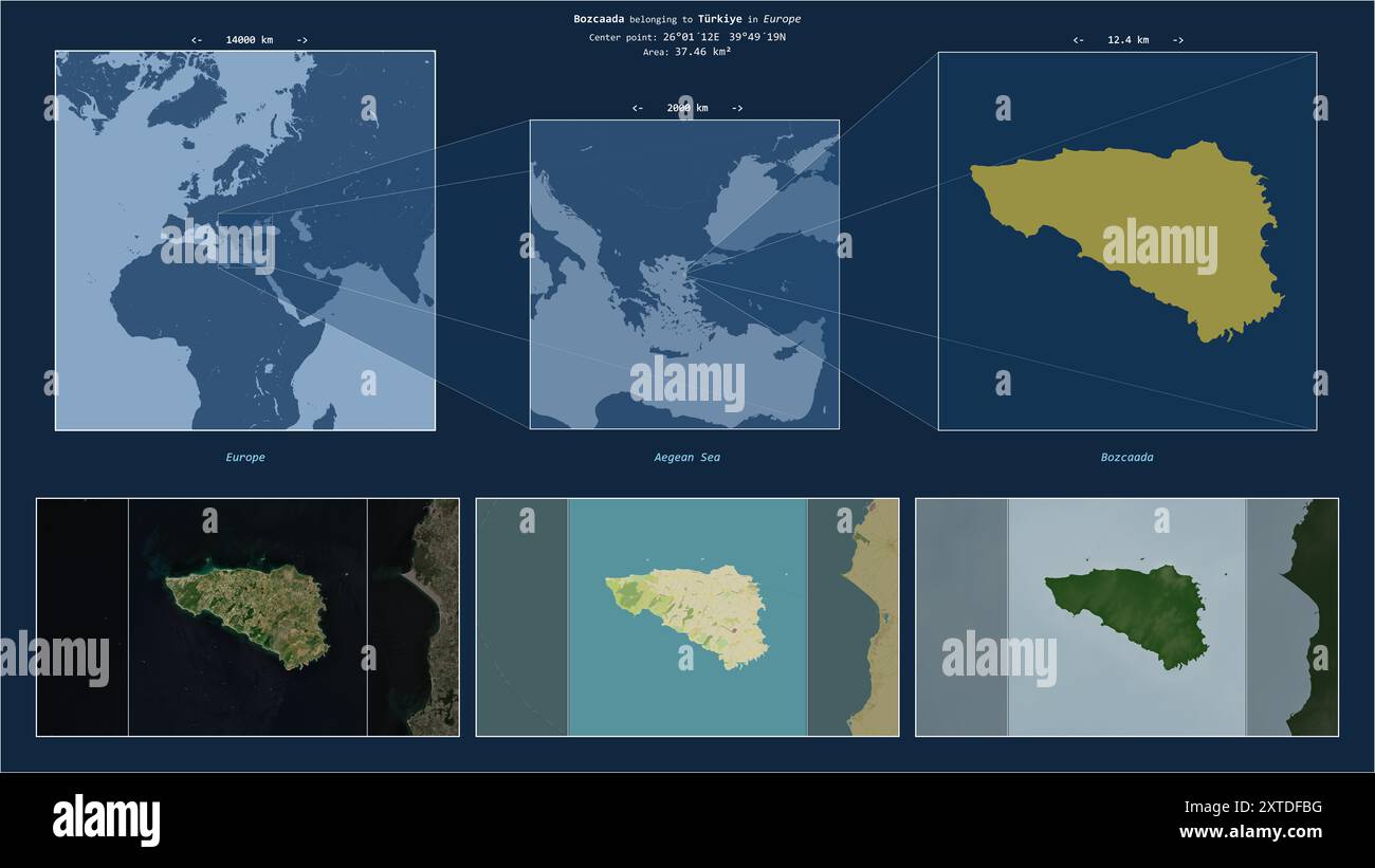 Bozcaada in the Aegean Sea - belonging to Turkiye. Described location ...