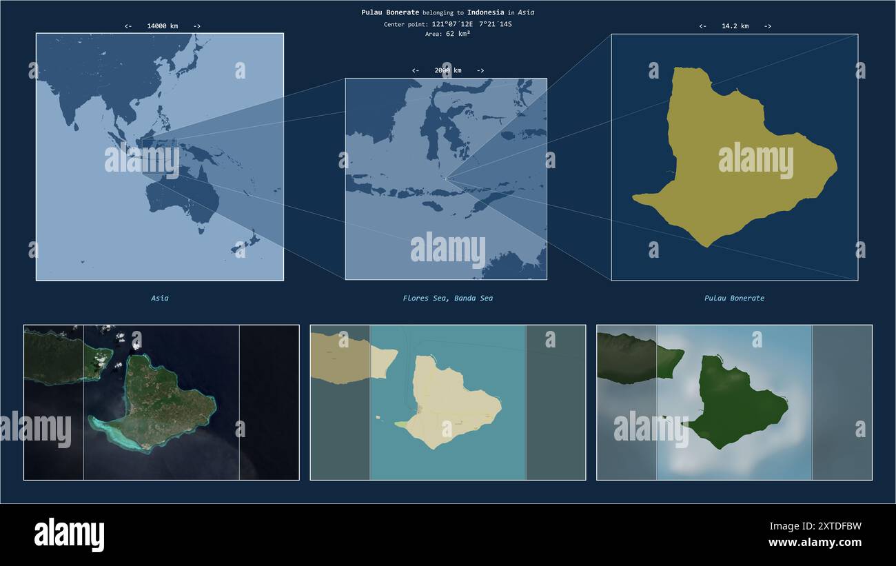 Pulau Bonerate in the Banda Sea - belonging to Indonesia. Described ...