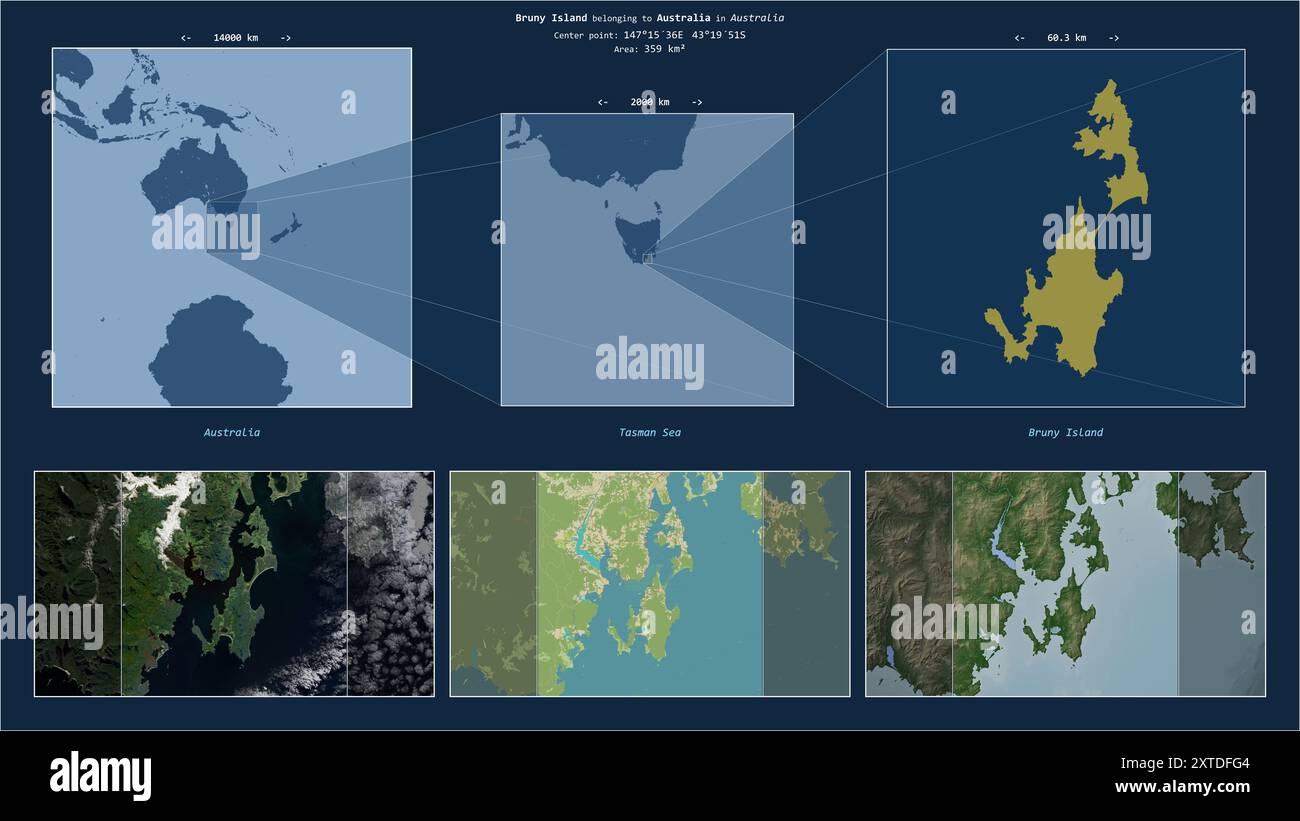Bruny Island in the Tasman Sea - belonging to Australia. Described ...