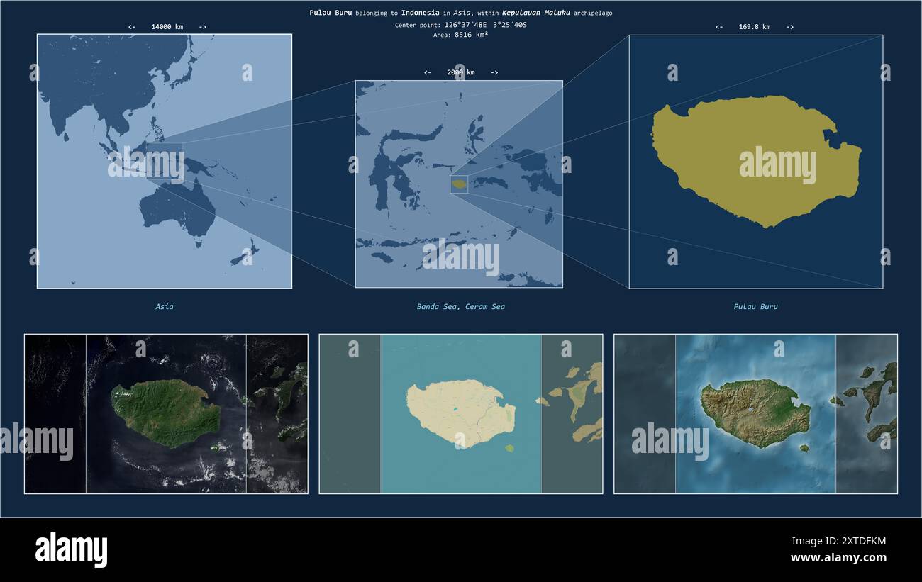 Pulau Buru in the Banda Sea - belonging to Indonesia. Described ...