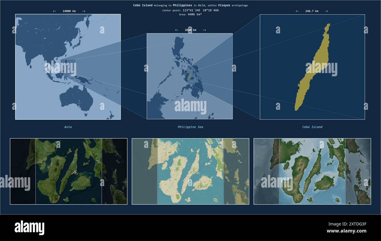 Cebu Island in the Philippine Sea - belonging to Philippines. Described ...