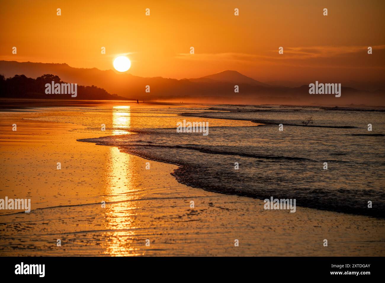 Sunset on the beach in Santa Luc’a, Panama Stock Photo - Alamy