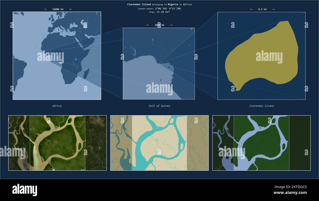 Clarendon Island in the Gulf of Guinea - belonging to Nigeria ...