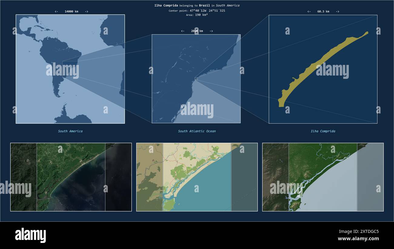 Ilha Comprida in the South Atlantic Ocean - belonging to Brazil ...