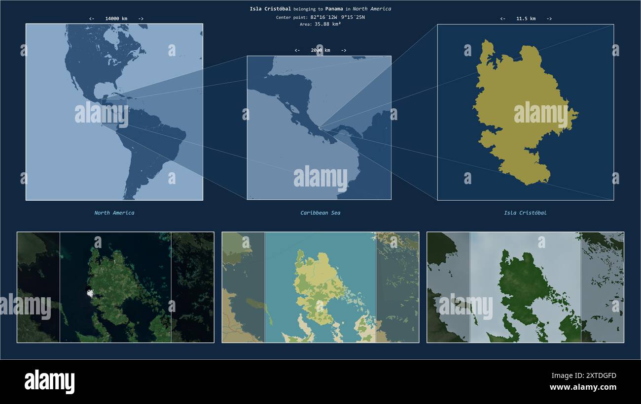 Isla Cristobal in the Caribbean Sea - belonging to Panama. Described ...