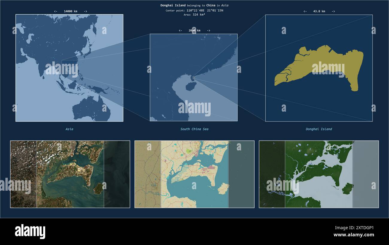 Donghai Island in the South China Sea - belonging to China. Described ...