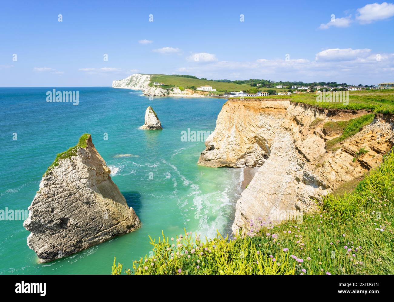 Isle of Wight UK - Isle of Wight Freshwater bay with the Stag and ...