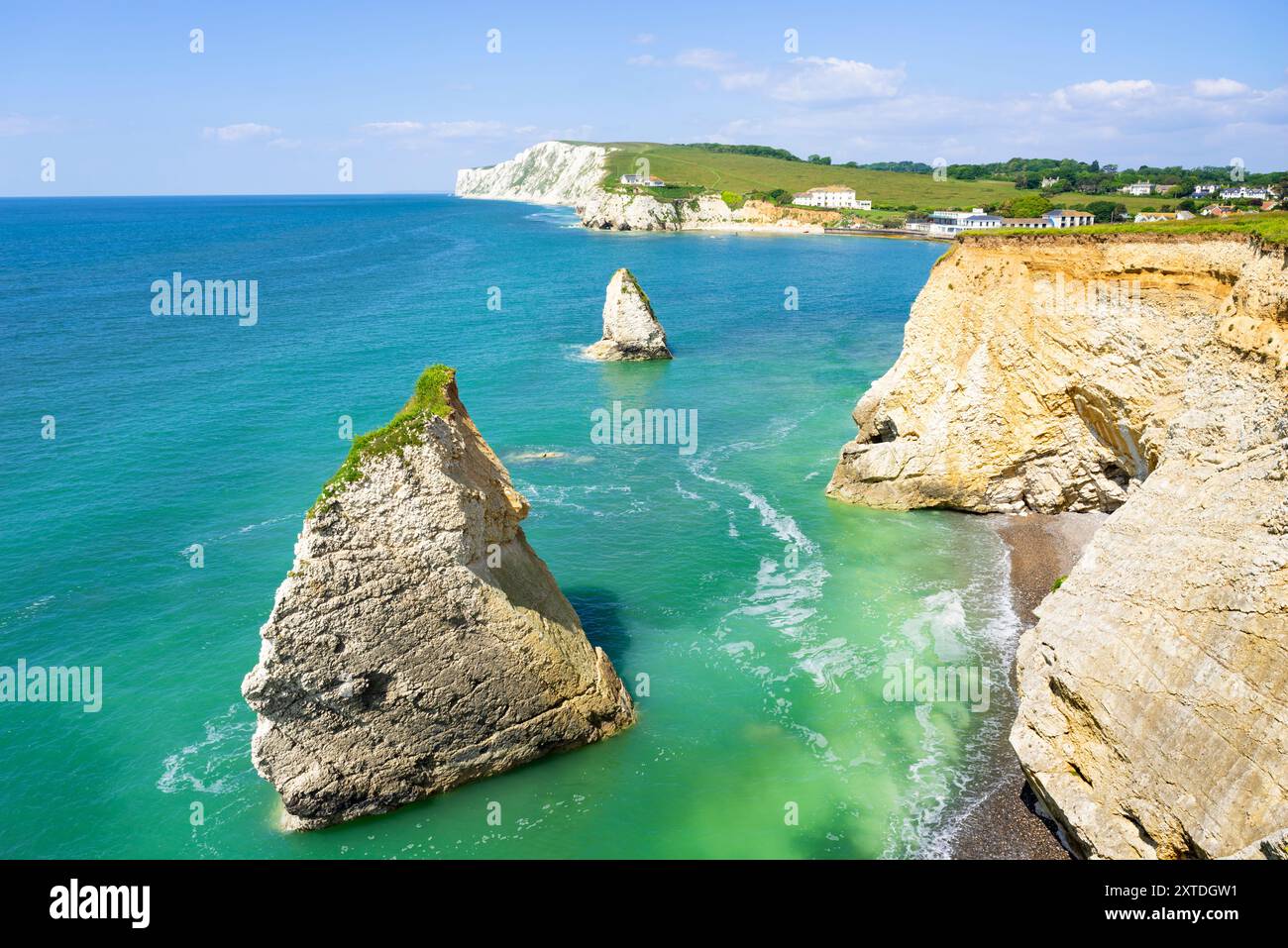 Isle of Wight UK - Isle of Wight Freshwater bay with the Stag and ...