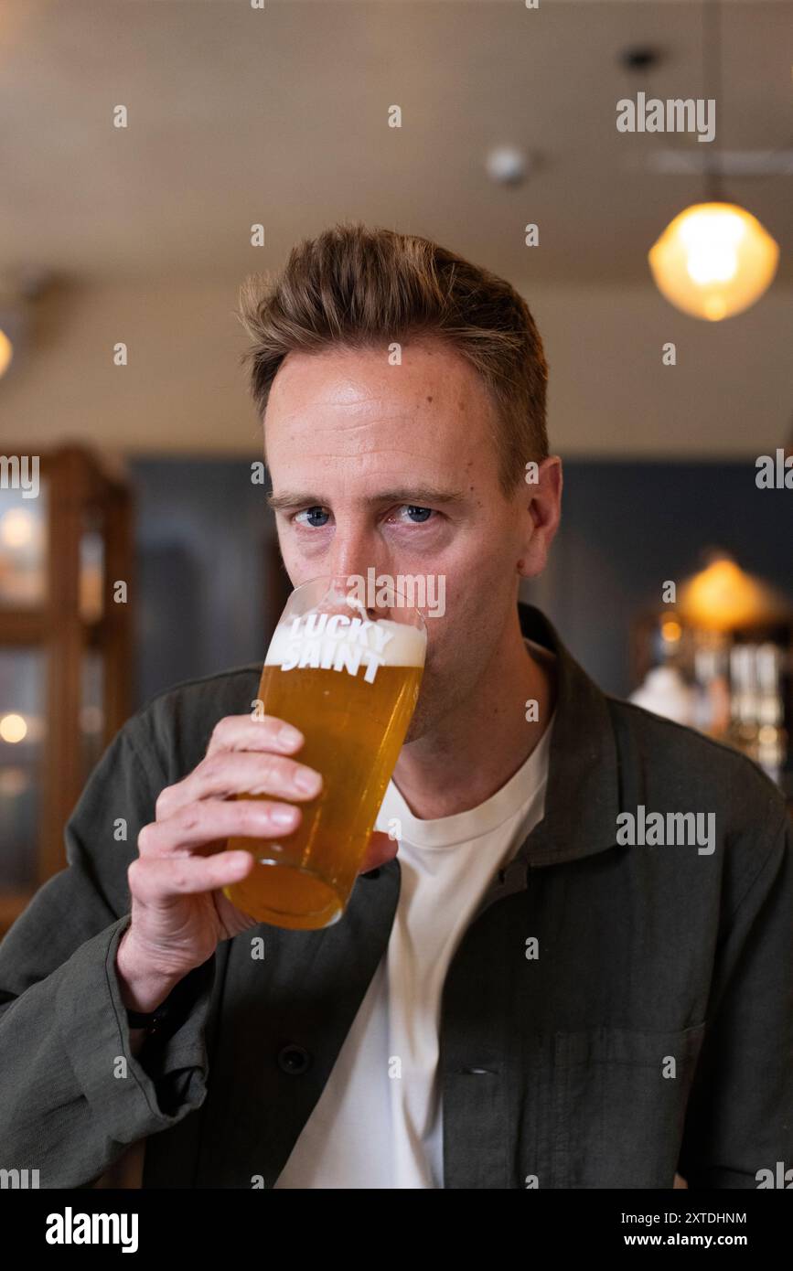 Luke Boase, founder and CEO of non-alcoholic beer brand Lucky Saint ...