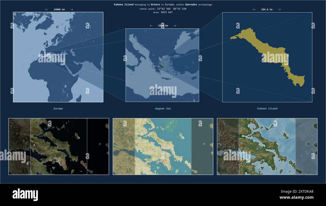 Euboea Island in the Aegean Sea - belonging to Greece. Described ...