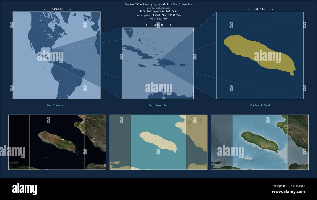Gonave Island in the Caribbean Sea - belonging to Haiti. Described ...