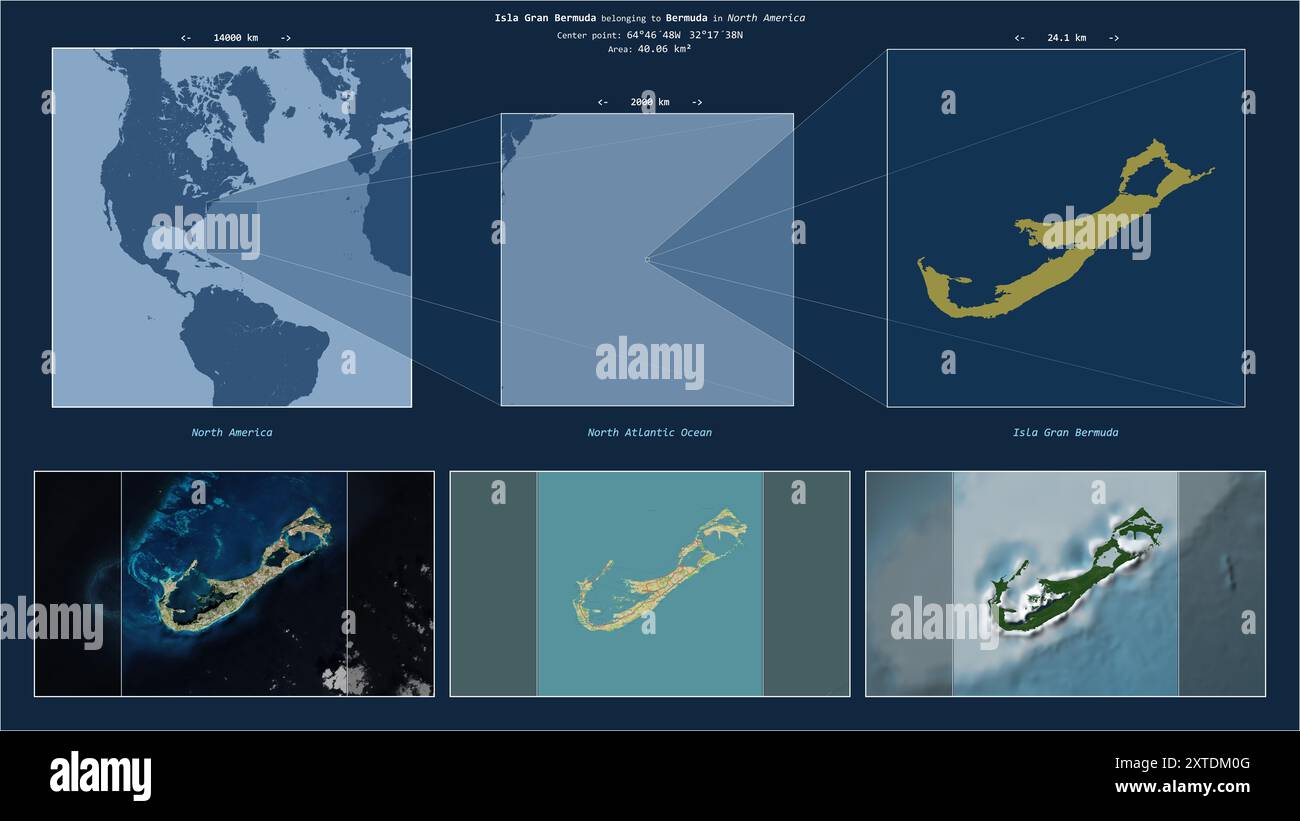 Isla Gran Bermuda in the North Atlantic Ocean - belonging to Bermuda ...
