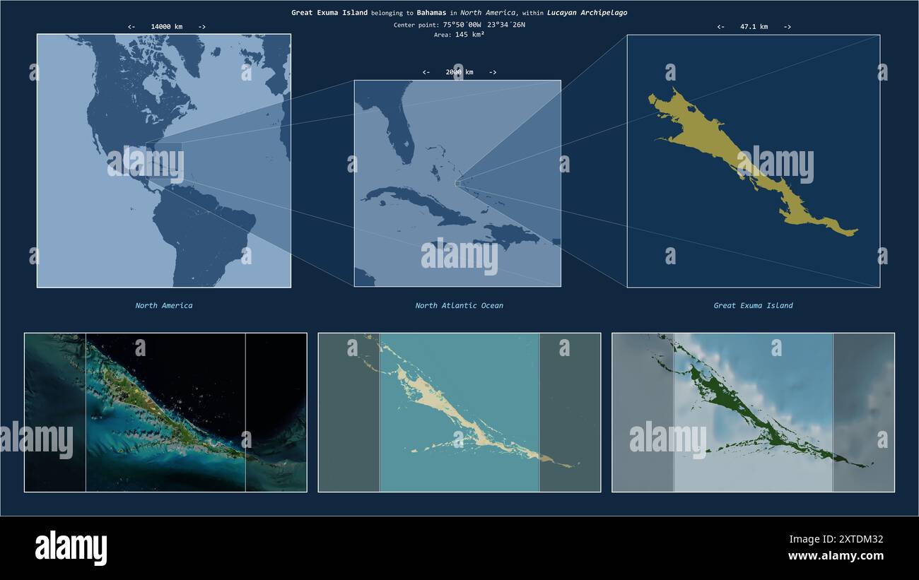 Great Exuma Island in the North Atlantic Ocean - belonging to Bahamas ...