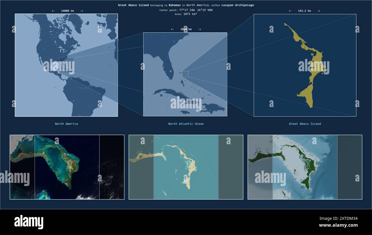 Great Abaco Island in the North Atlantic Ocean - belonging to Bahamas ...