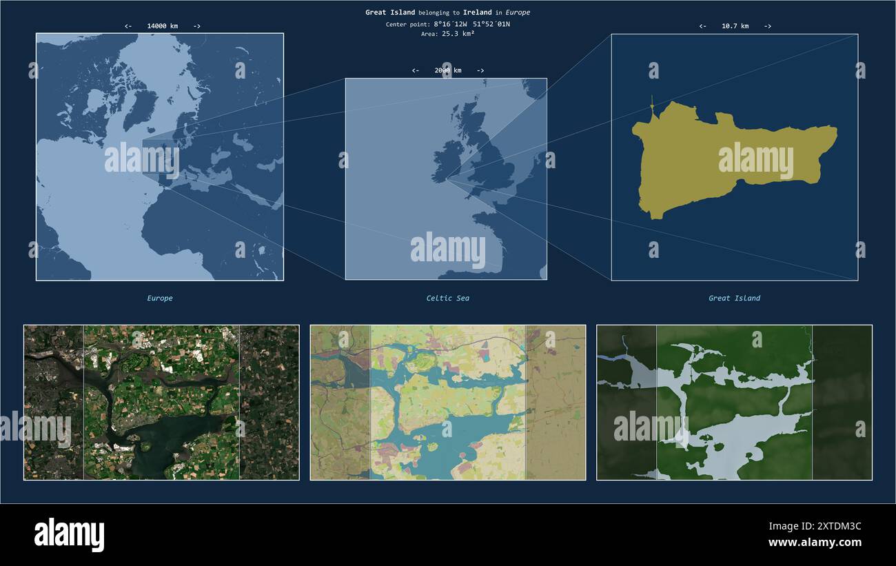 Great Island in the Celtic Sea - belonging to Ireland. Described ...