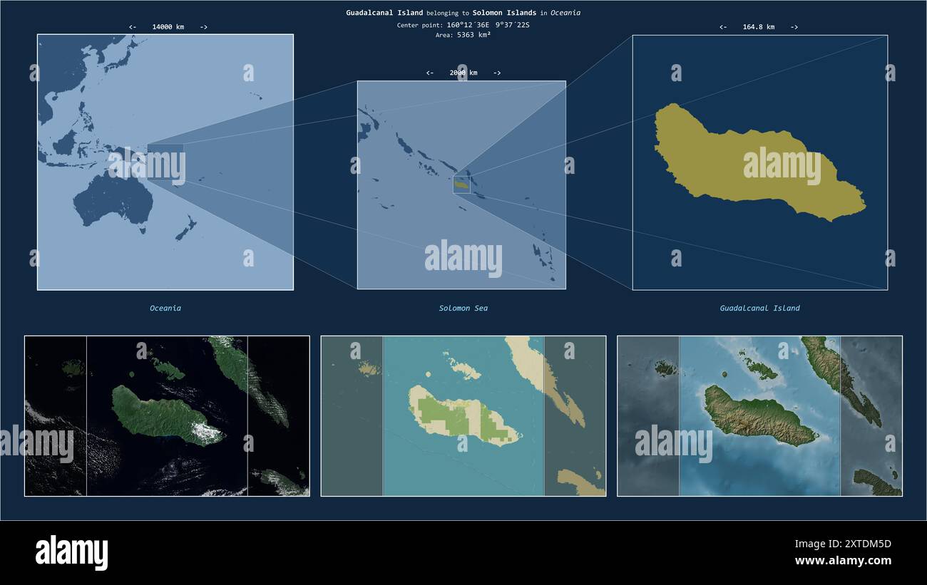 Guadalcanal Island in the Solomon Sea - belonging to Solomon Islands ...