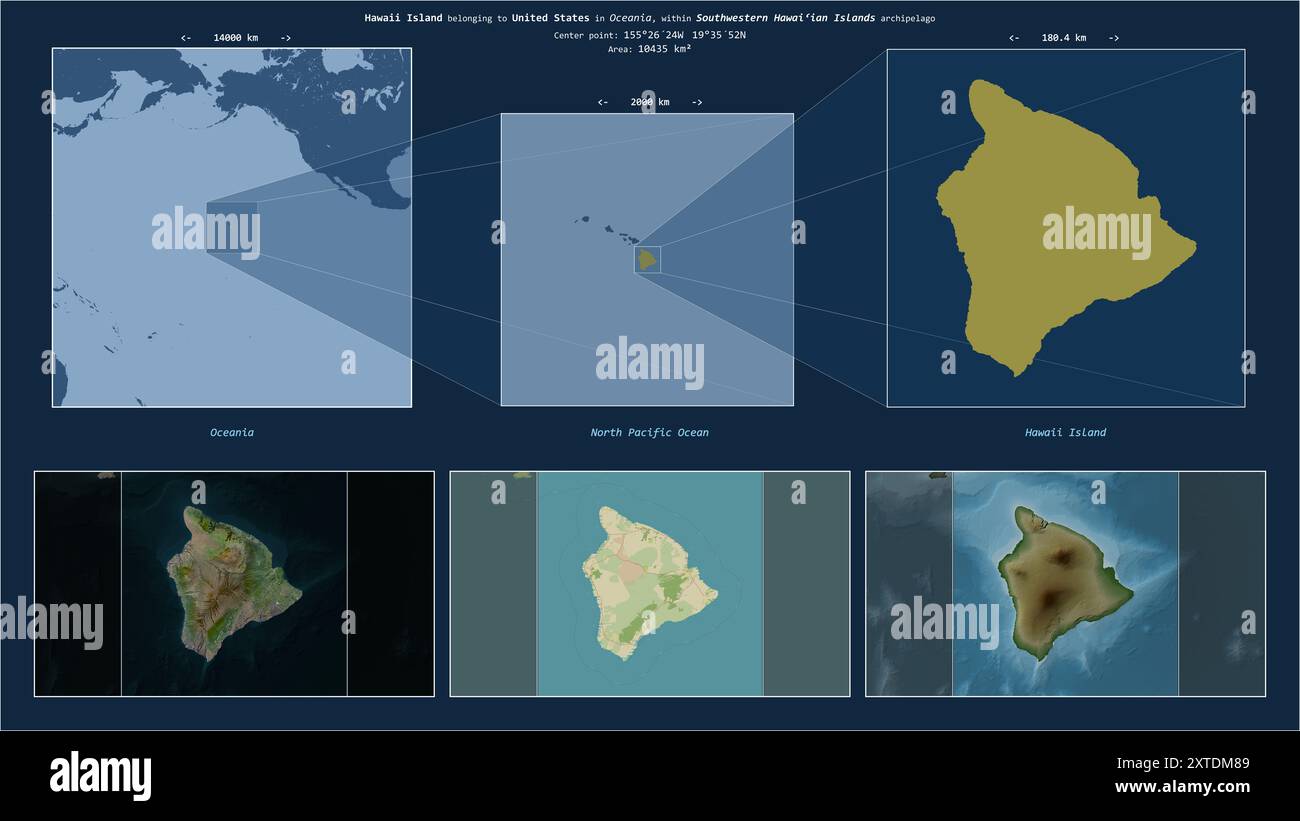 Hawaii Island in the North Pacific Ocean - belonging to United States ...