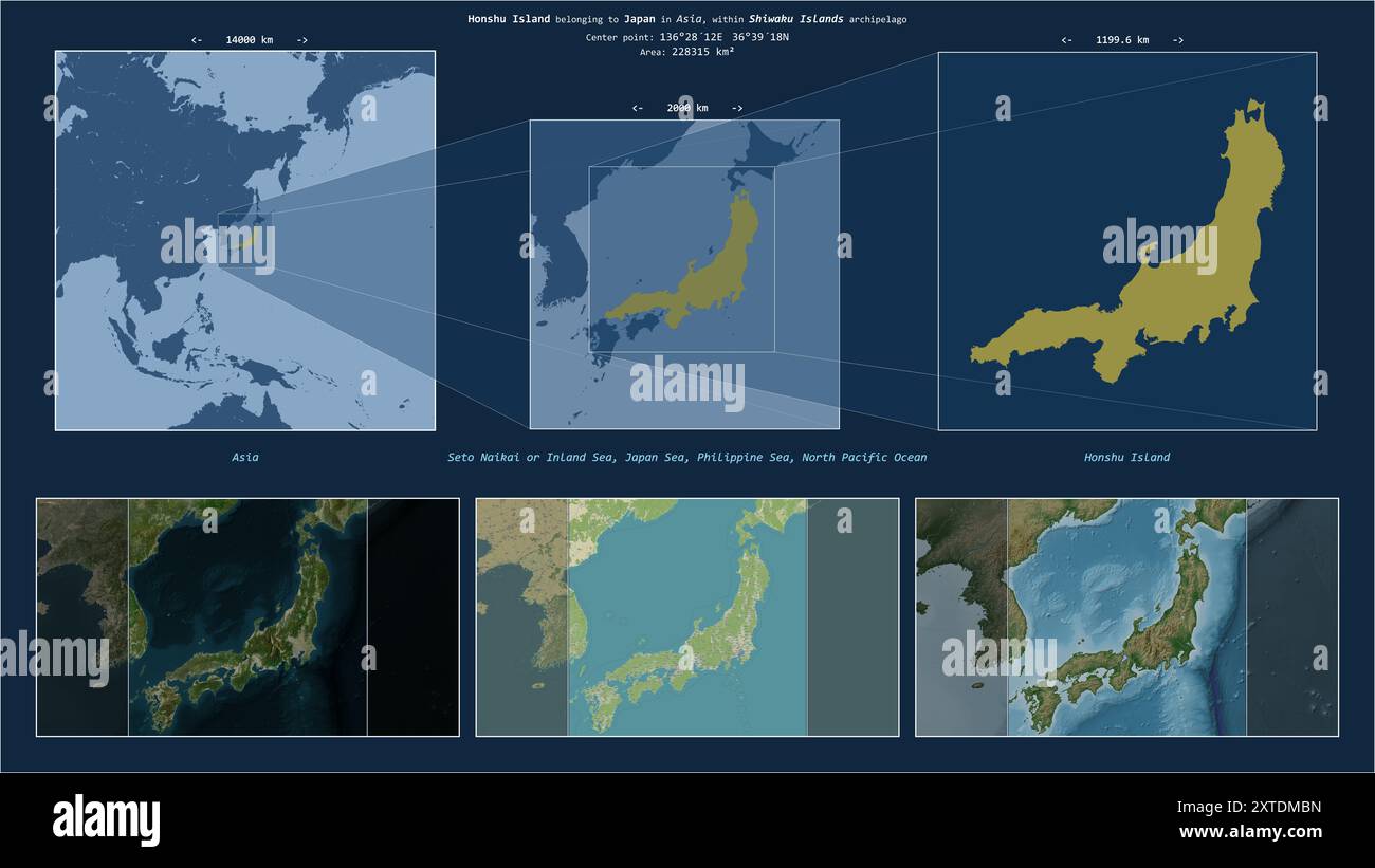 Honshu Island in the Japan Sea - belonging to Japan. Described location ...