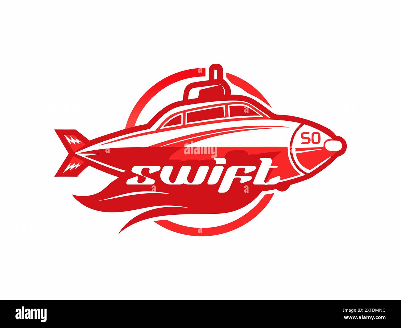 Swift Red Submarine icon isolated on white background. Military ship ...