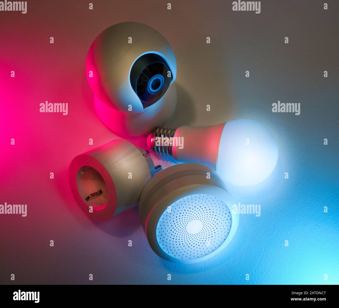 Smart home devices security camera system. Loght bulb socket automation ...