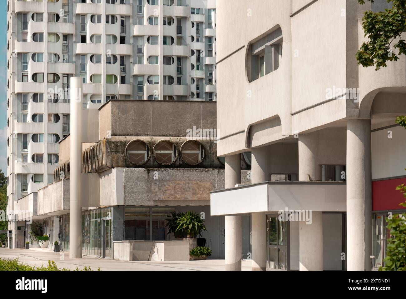 Modern modernist urban architecture. Real estate residential district ...