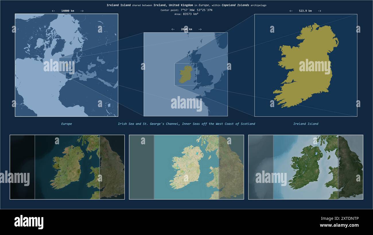 Ireland Island in the Celtic Sea - shared between: Ireland, United ...