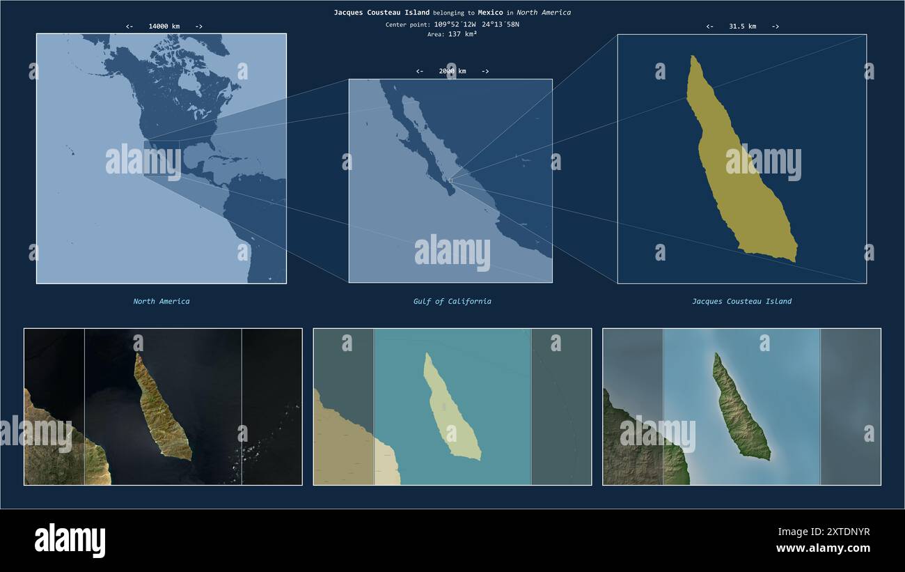 Jacques Cousteau Island in the Gulf of California - belonging to Mexico ...