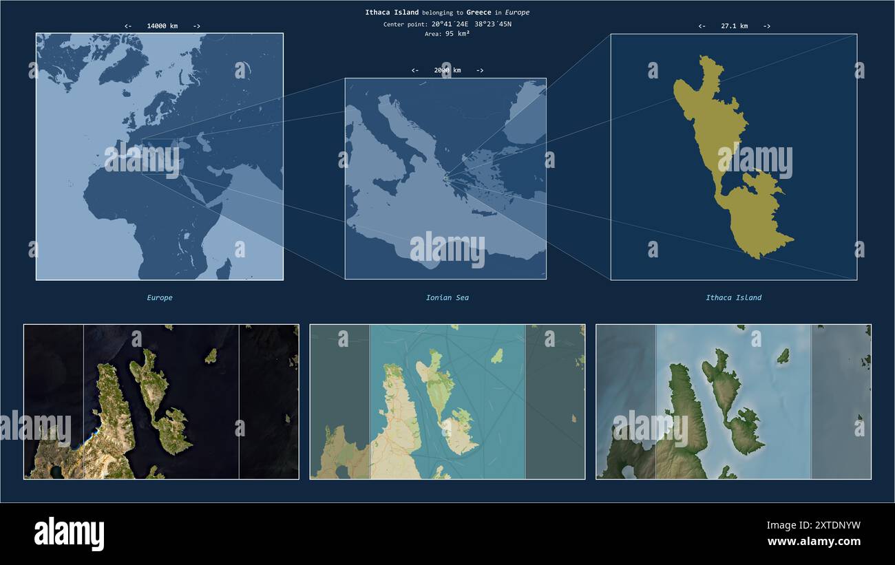 Ithaca Island in the Ionian Sea - belonging to Greece. Described ...