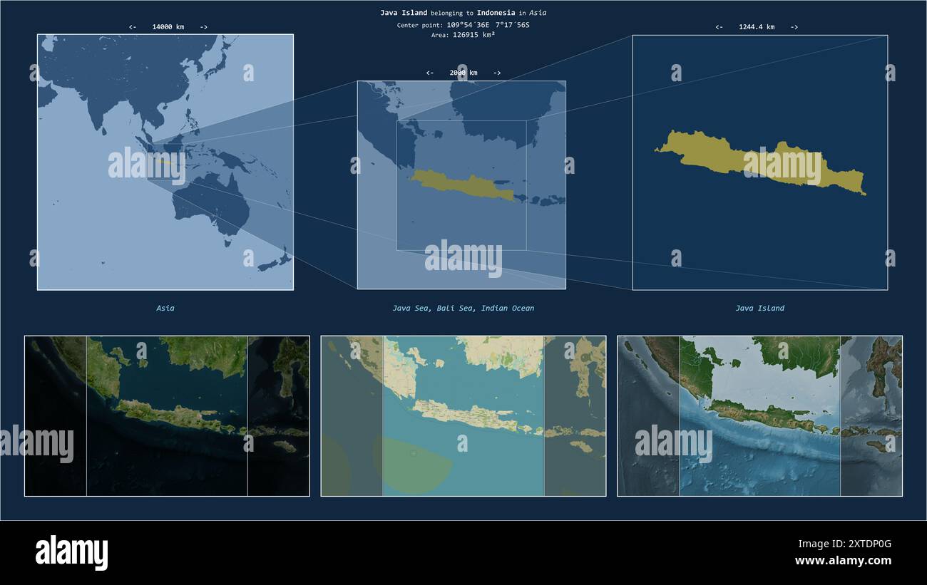 Java Island in the Java Sea - belonging to Indonesia. Described ...