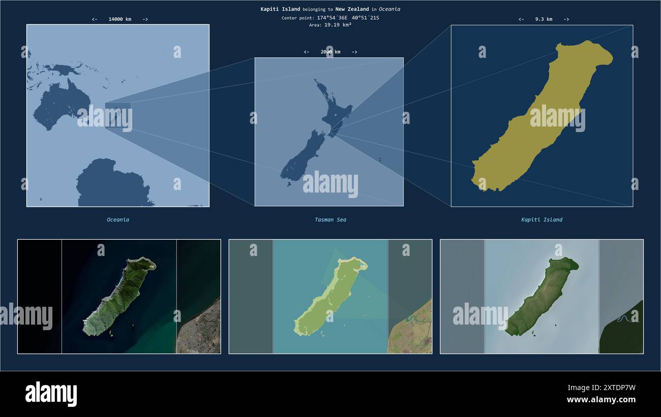 Kapiti Island in the Tasman Sea - belonging to New Zealand. Described ...