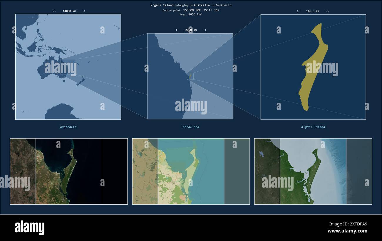 K'gari Island in the Coral Sea - belonging to Australia. Described ...