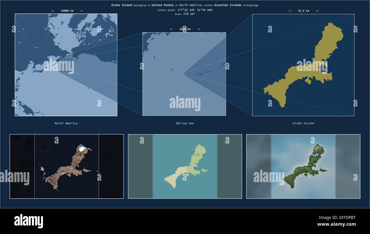 Kiska Island in the Bering Sea - belonging to United States. Described ...