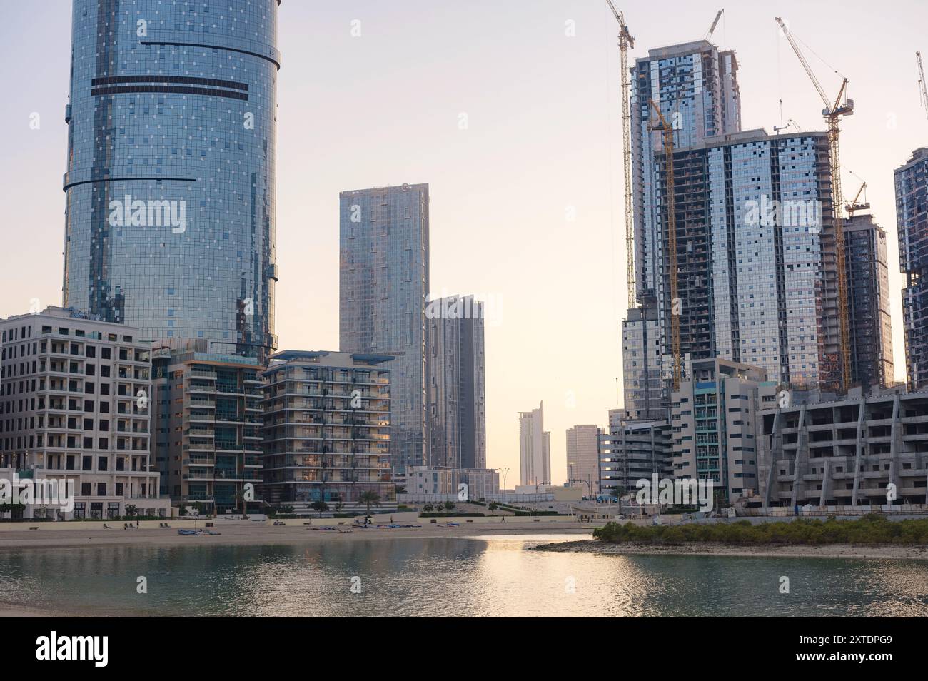 Abu Dhabi, UAE - January 11 2024: construction of a new residential and ...