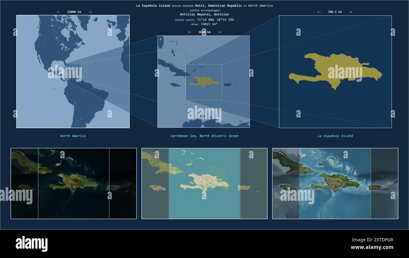 La Espanola Island in the Caribbean Sea - shared between: Haiti ...