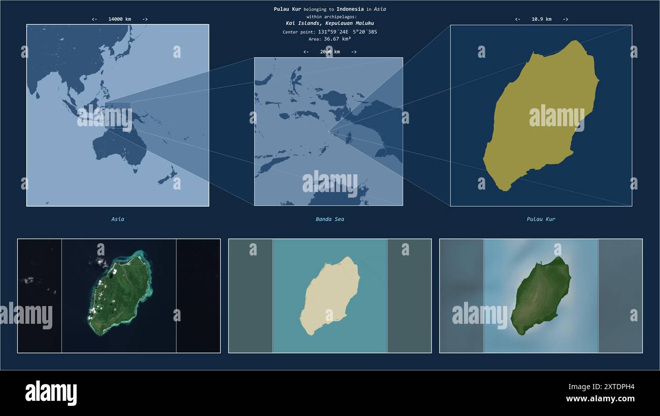 Pulau Kur in the Banda Sea - belonging to Indonesia. Described location ...