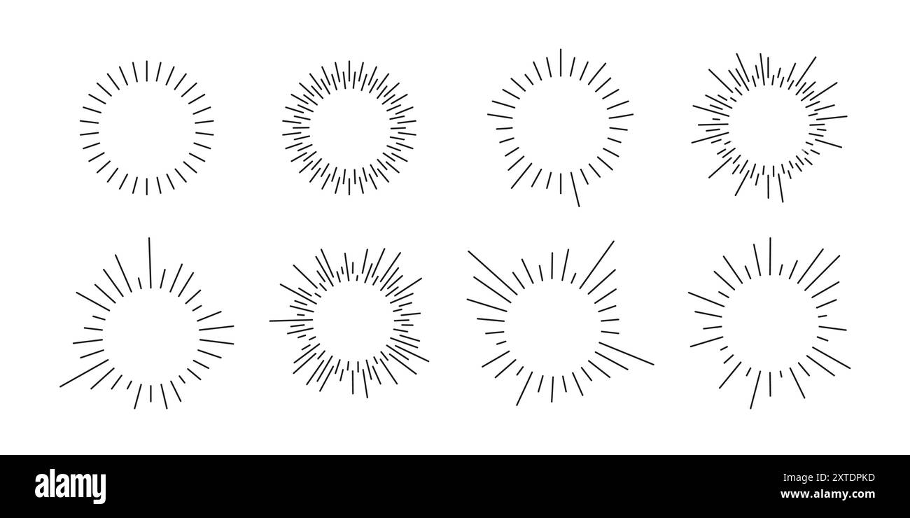 Set of simple circular equalizers. Round thin sound rays Stock Vector ...