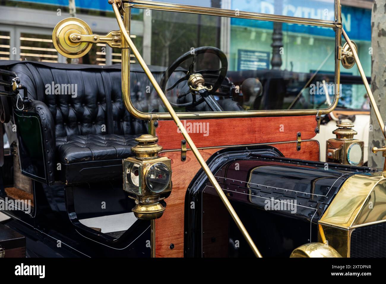 Barcelona, Spain - April 6, 2024: Old retro car from the 1920s of the ...