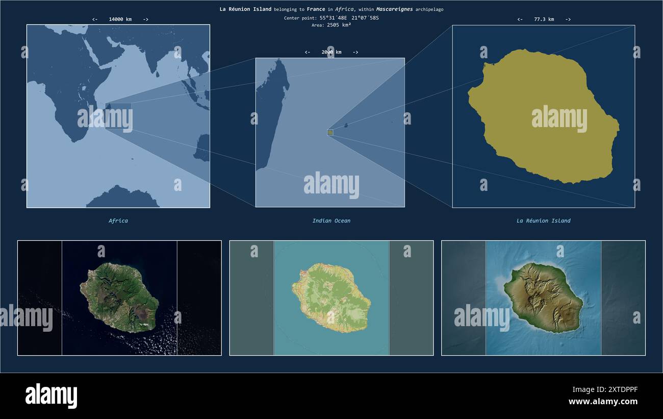 La Reunion Island in the Indian Ocean - belonging to France. Described ...