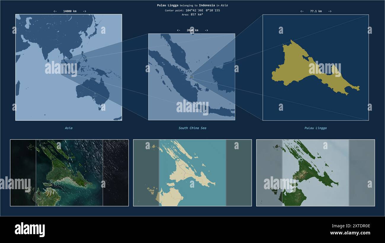 Pulau Lingga in the South China Sea - belonging to Indonesia. Described ...