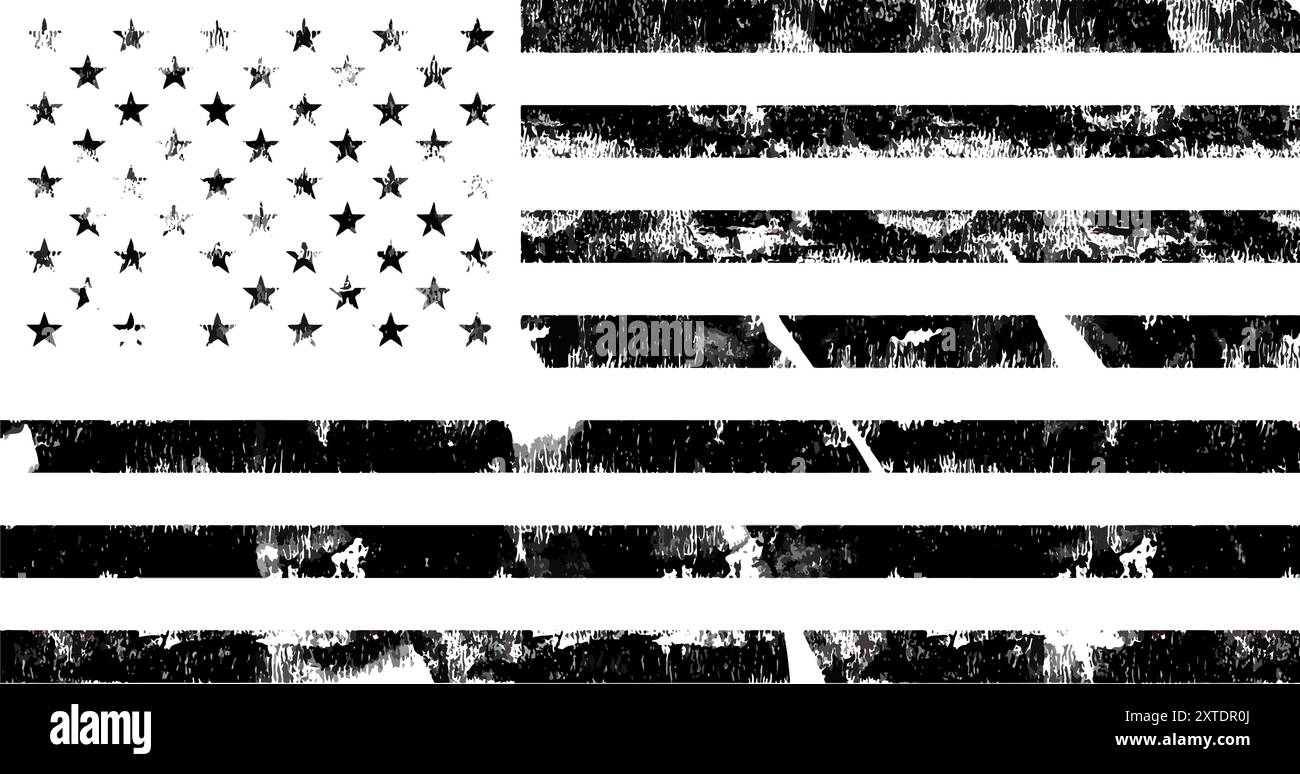 Grunge USA flag. Distressed American flag. Vector illustration Stock ...
