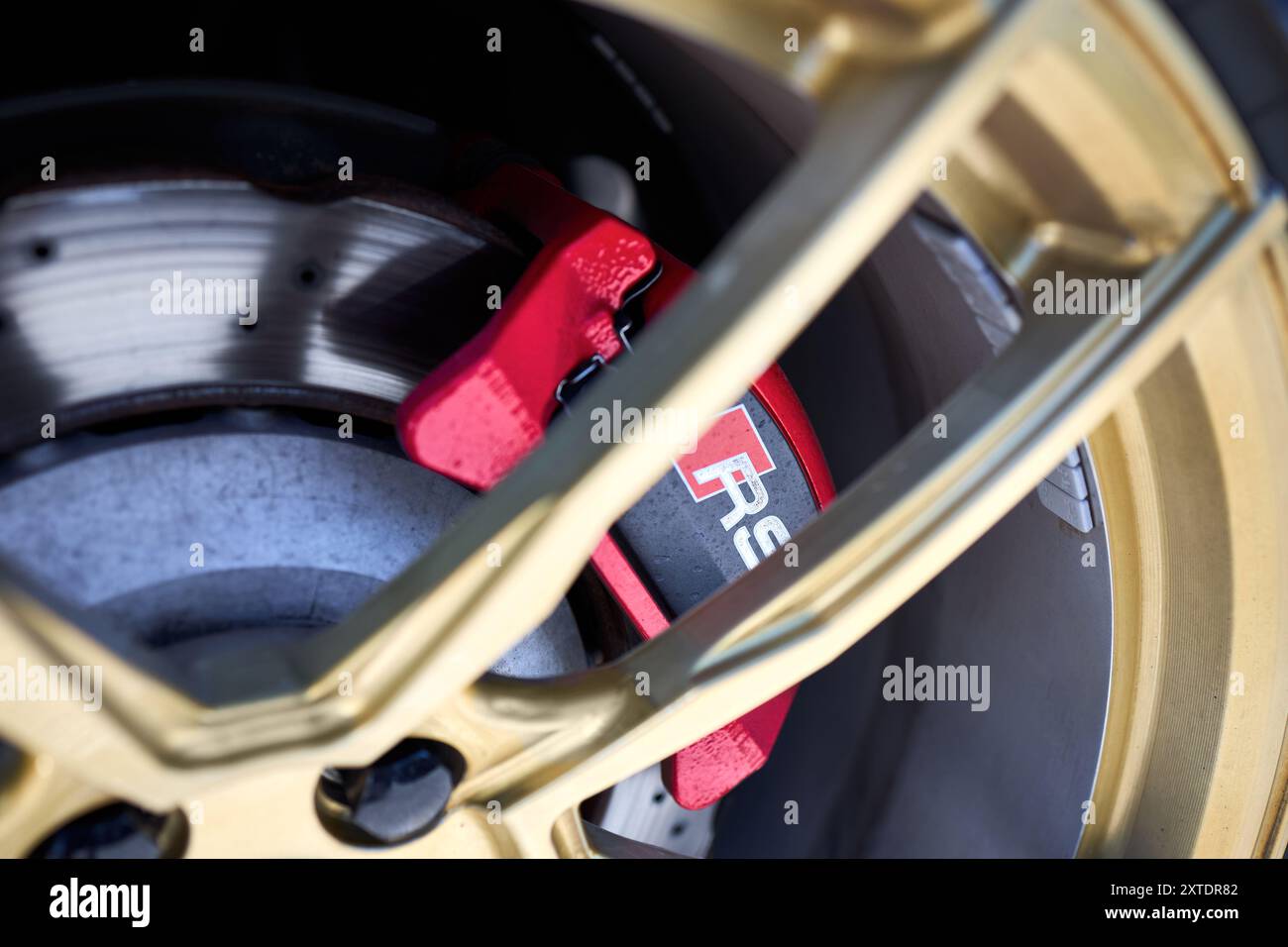 Berlin, Germany - May 12, 2024: Closeup detail of Audi RS 6 RS6 sign ...