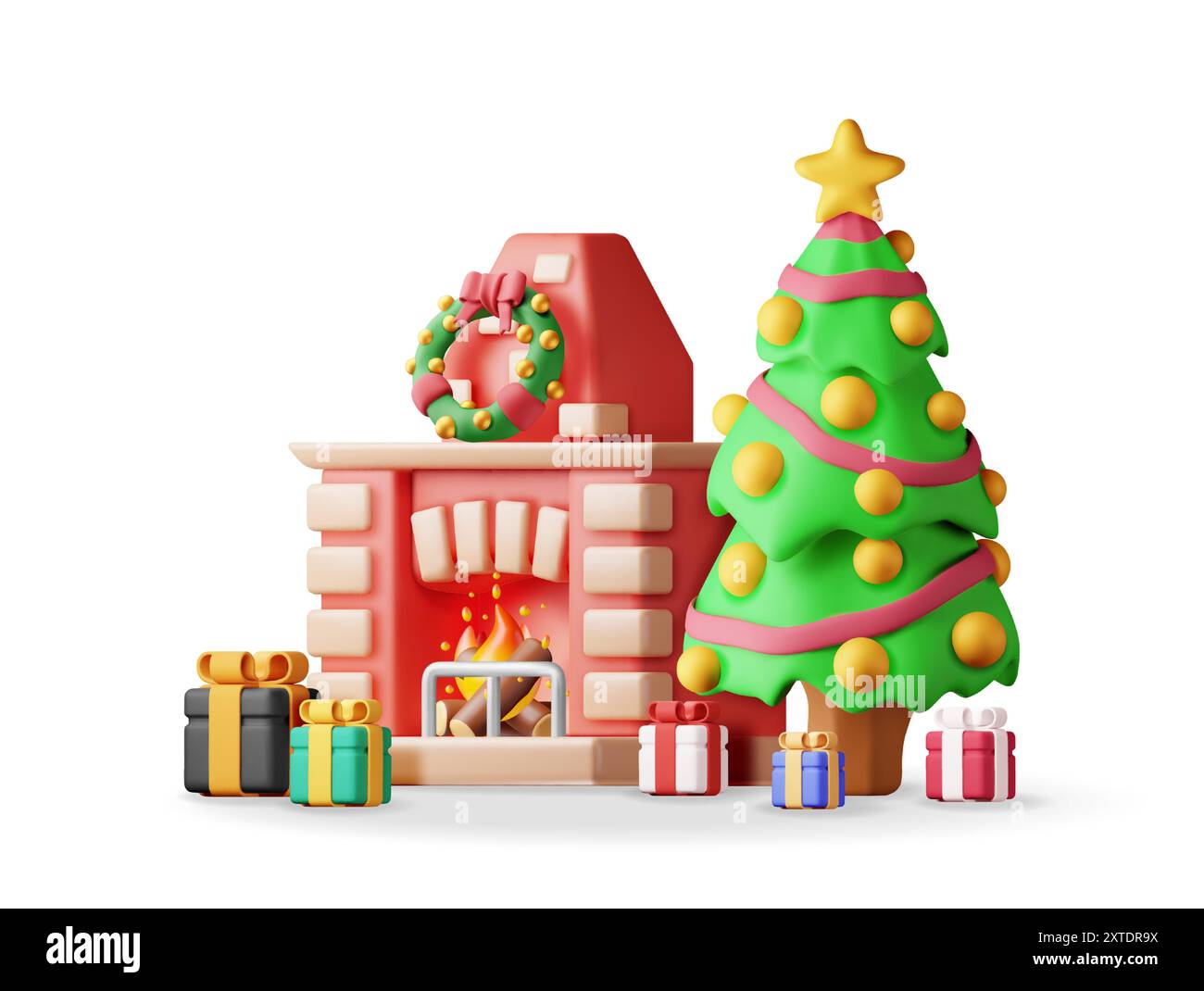 New log and brick house Stock Vector Images - Alamy