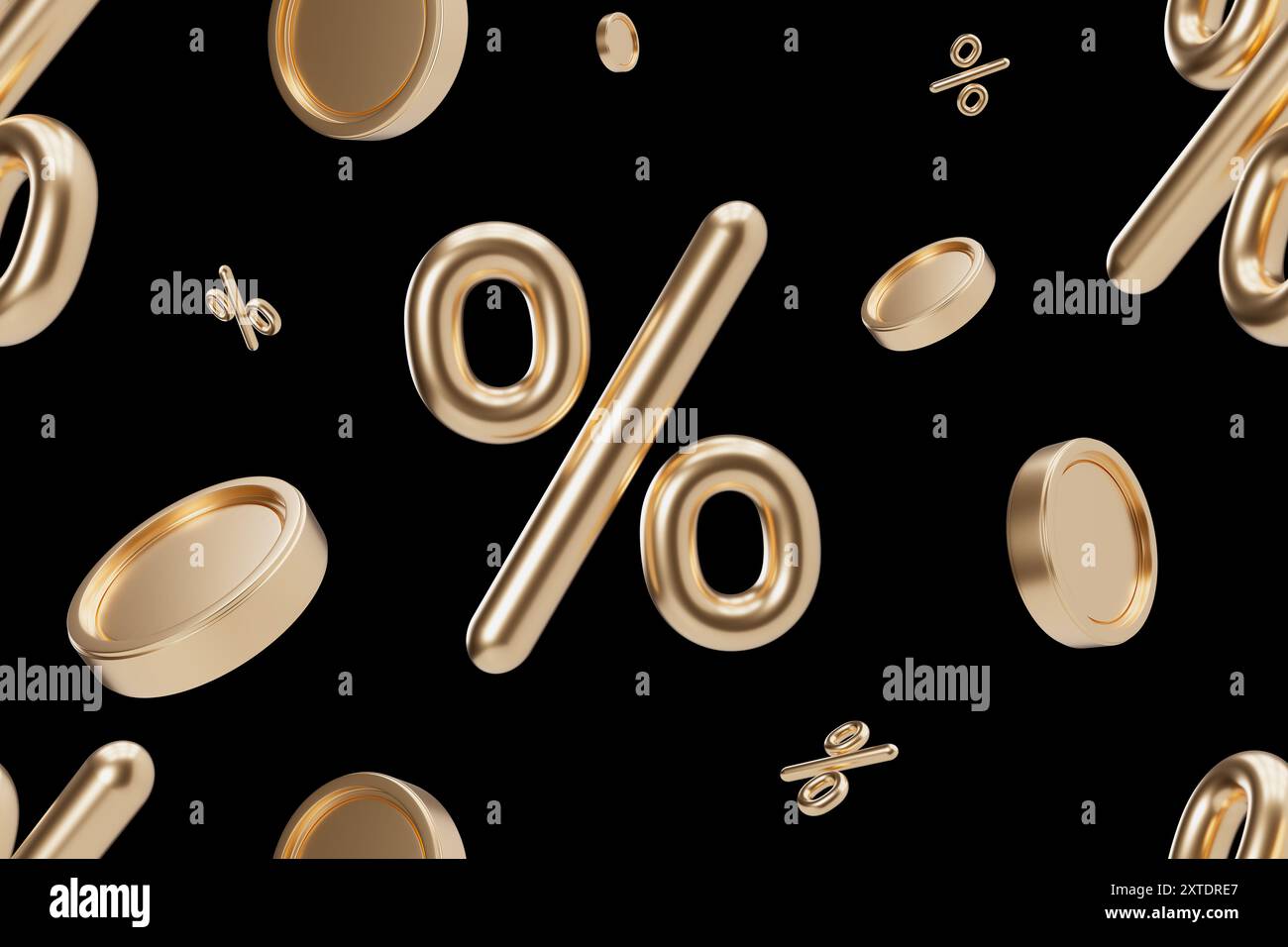 Elegant and luxurious seamless pattern showcases golden percentage ...