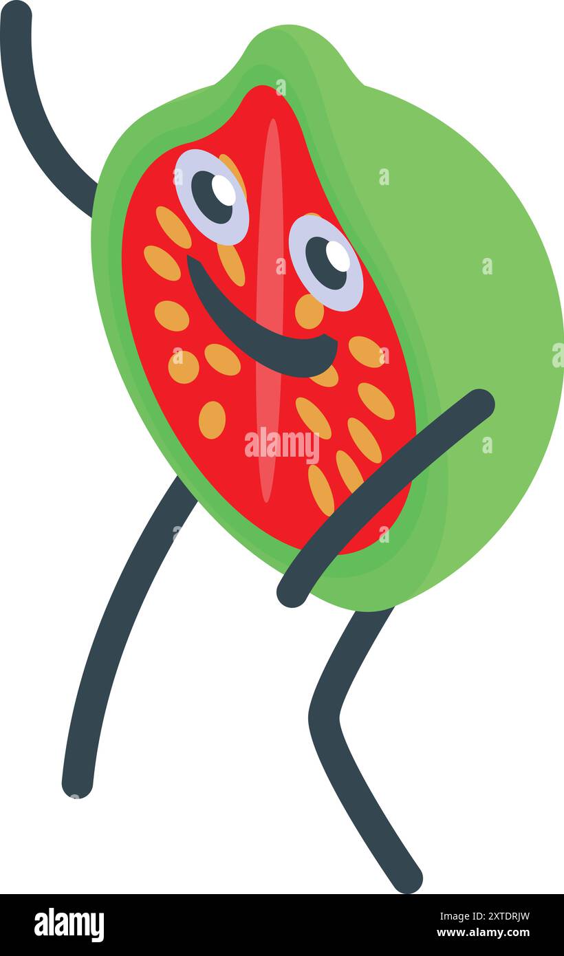 Cartoon guava character having fun and dancing Stock Vector Image & Art ...