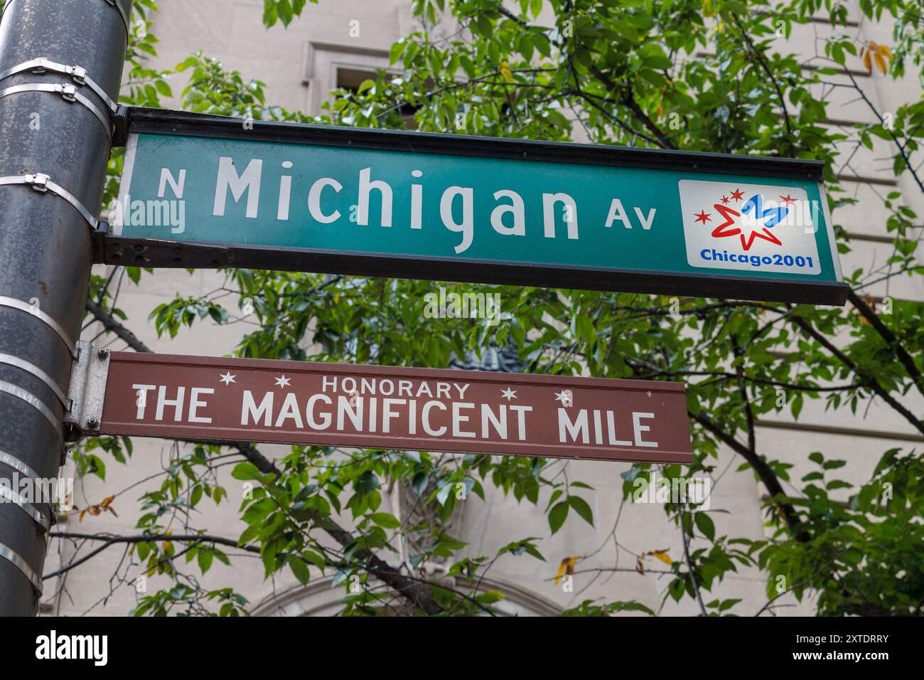 The Magnificent Mile Michigan Avenue Sign in Chicago, Illinois, United ...