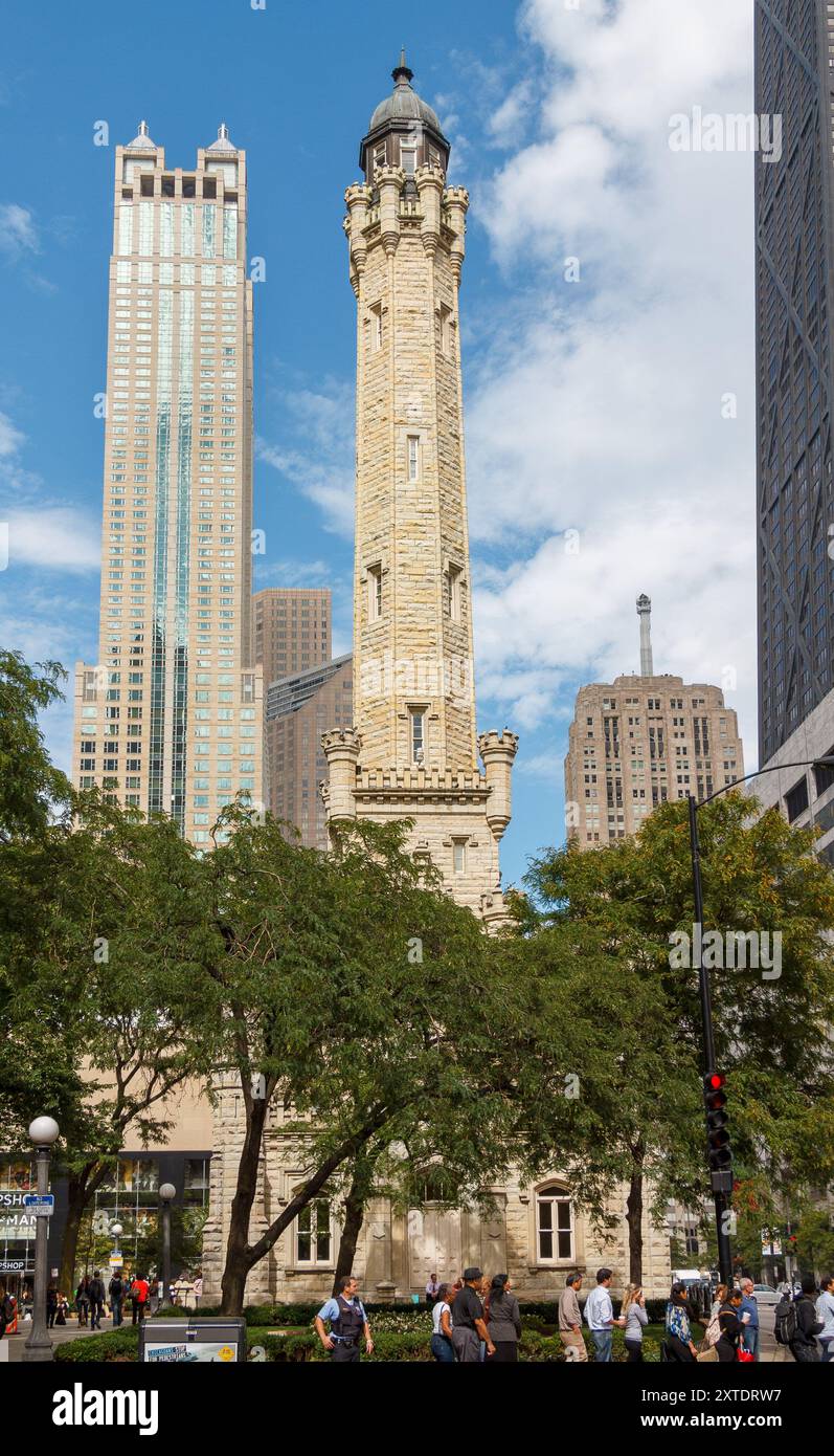 The Water Tower historic building and the Modern Architecture Tower ...